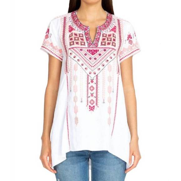 Johnny Was | Tops | New Johnny Was Sabriya Boho Drape Top In White ...